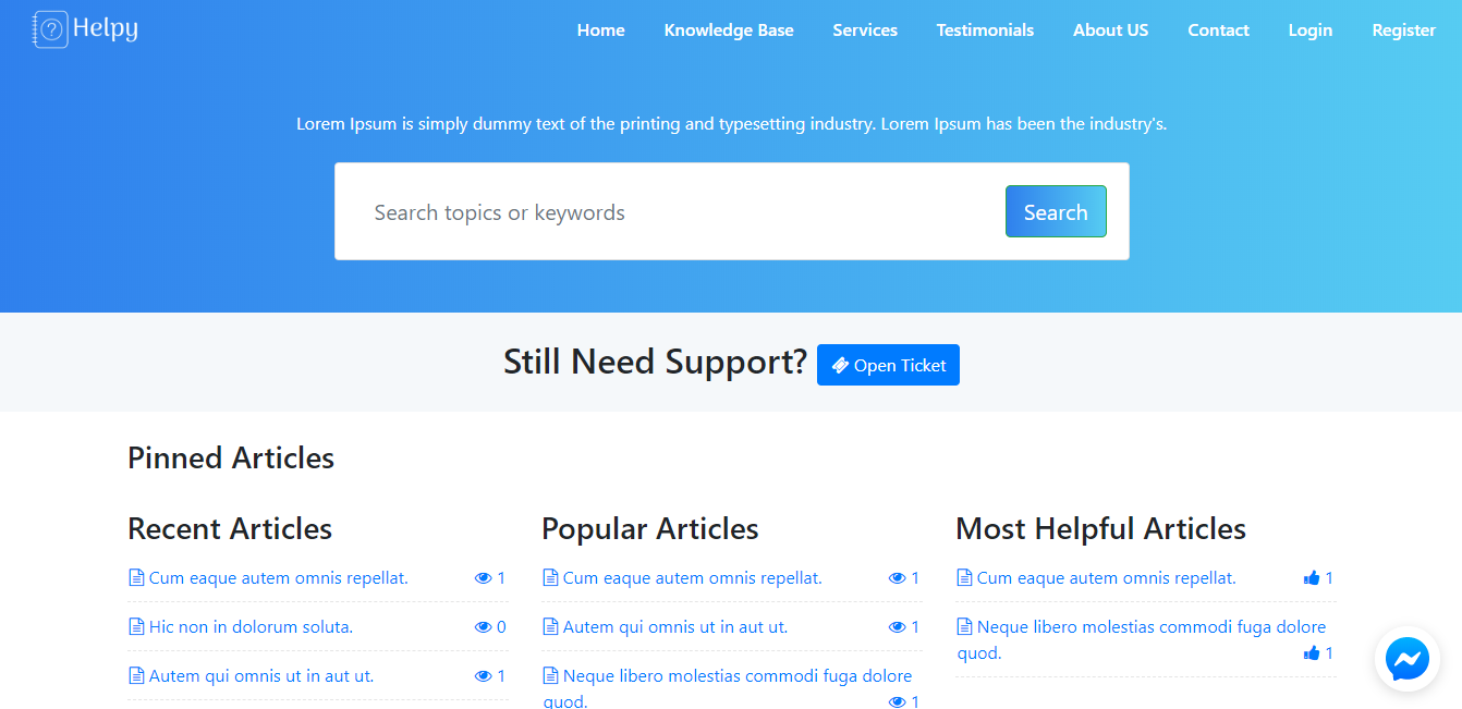 Helpy - Knowledge Base Ultimate Ticket Support System by devstarit